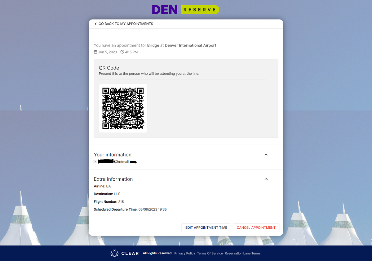 Denver is trialling security time slots - PASSENGER SELF SERVICE